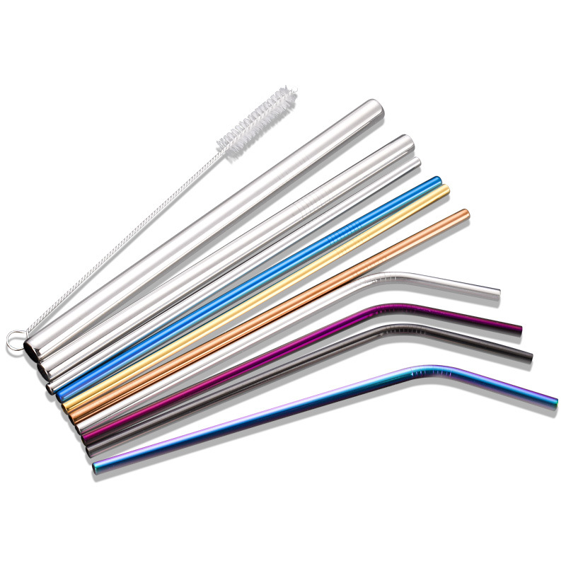 5 Pcs Straw Set 304 Stainless Steel Straws Drinking Straws Straight ...