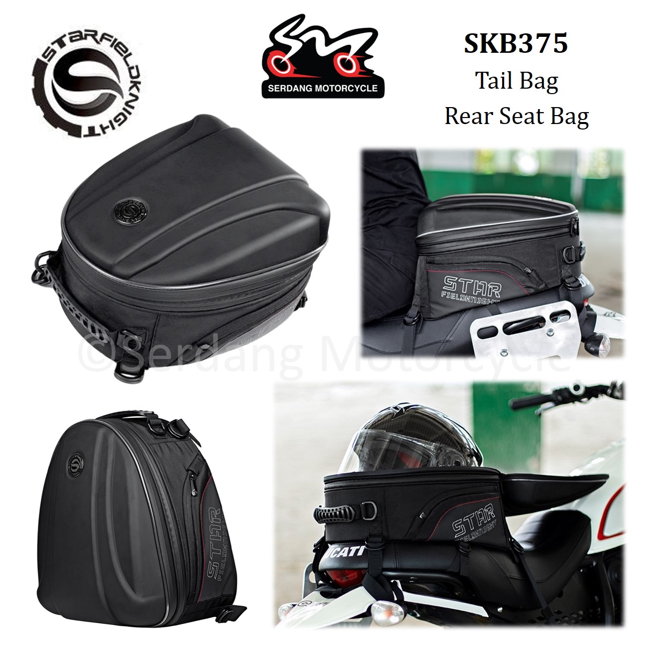 Star Field Knight SKB375 Rear Seat Tail Bag Ekor Beg Tempat Duduk Motor ...