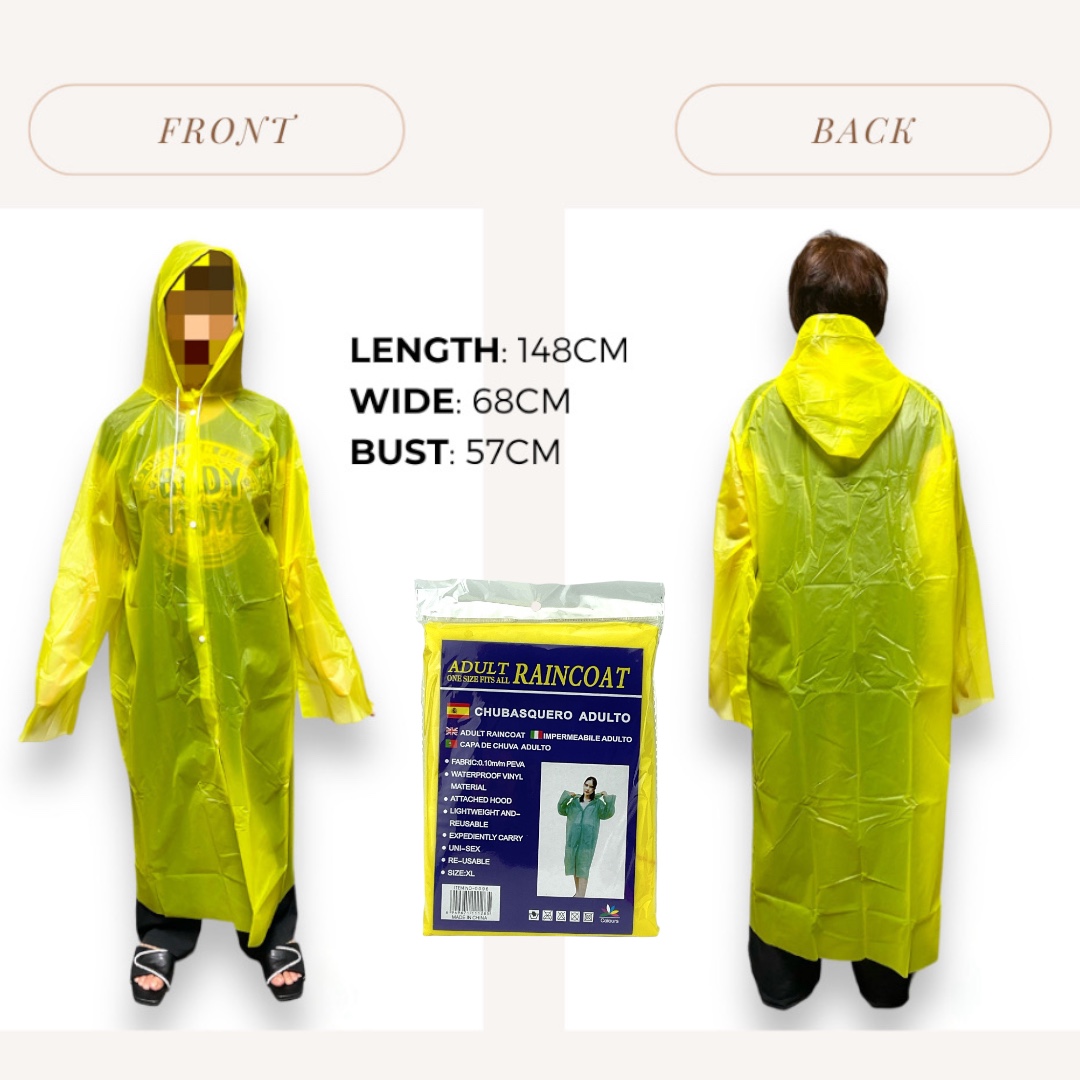 Adult Travel Outdoor Disposable Rain Coat Plastic Raincoat Rainwear ...