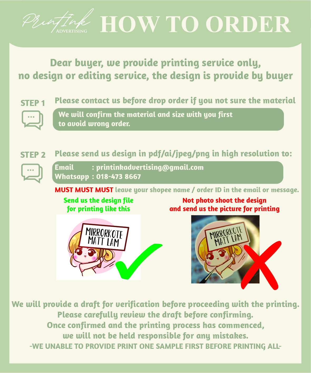 Custom Sticker Label Printing Product Mirrokote | 3cm to 6cm | 100PCS ...