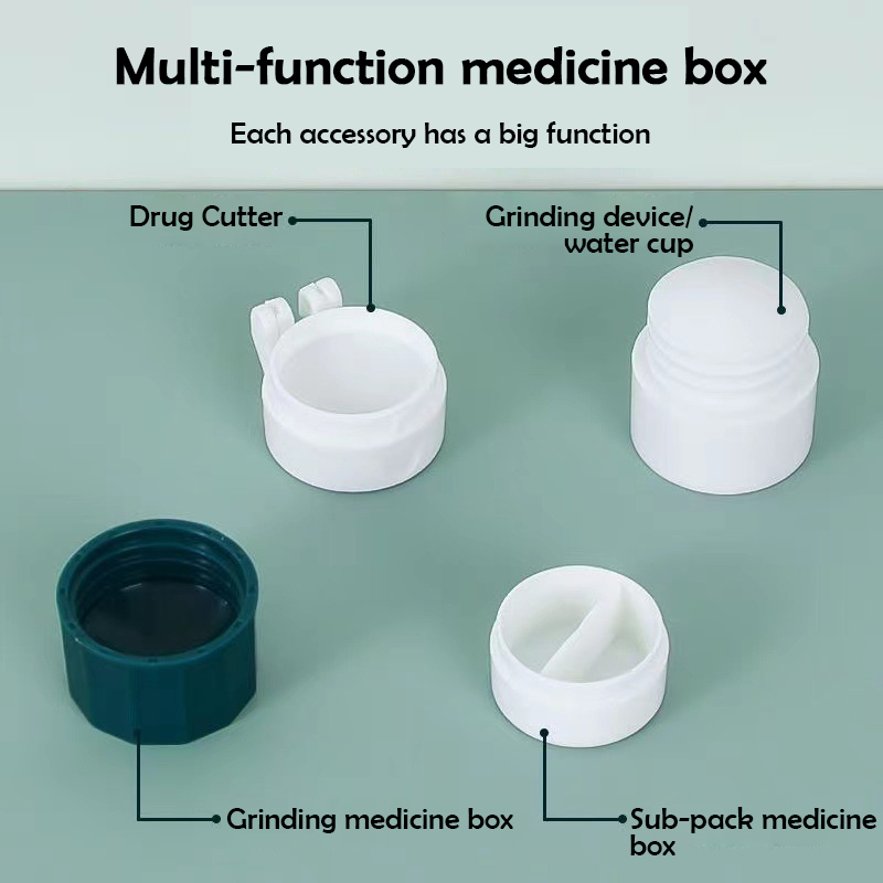 Portable Medicine Pill Cutter Box Dispenser Compartment Box/ Pill ...