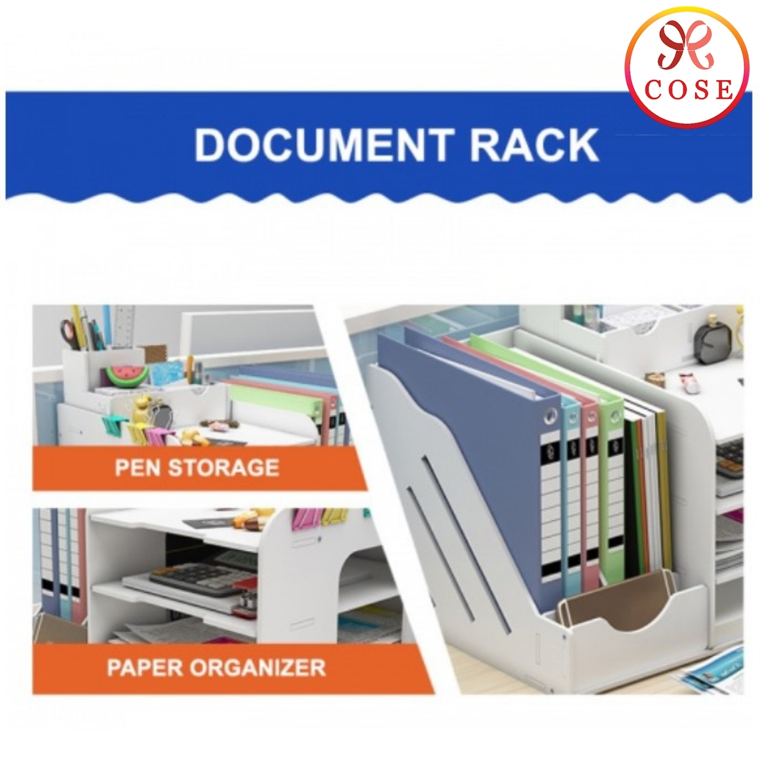 COSE Document Rack Office Table Storage File Organizer Document Rak A4 ...