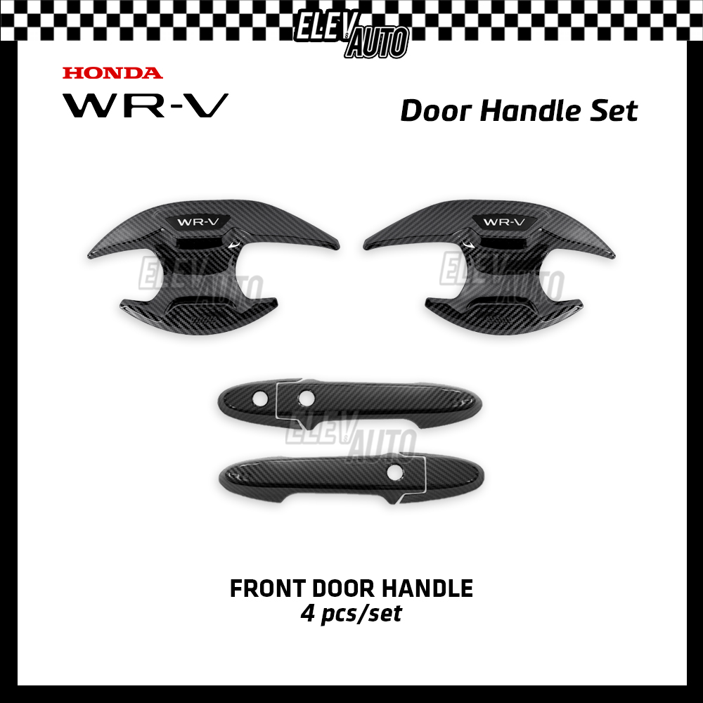 Honda WRV WR-V Carbon Fiber Door Handle Set Bowl Cover Trim Accessories ...