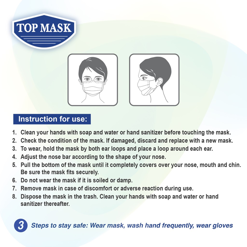 Top Mask 3 Ply Disposable Medical Mask Premium Medical Face Mask ...