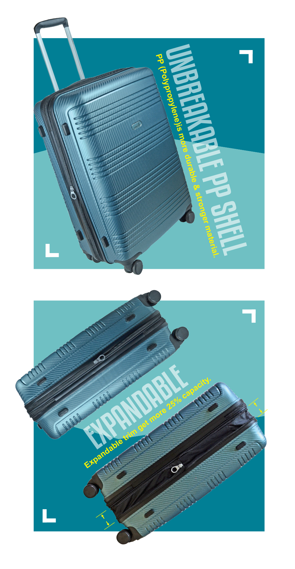 Condotti Unbreakable Shell Luggage ( C-7022 ) Beg Bagasi | Shopee Malaysia