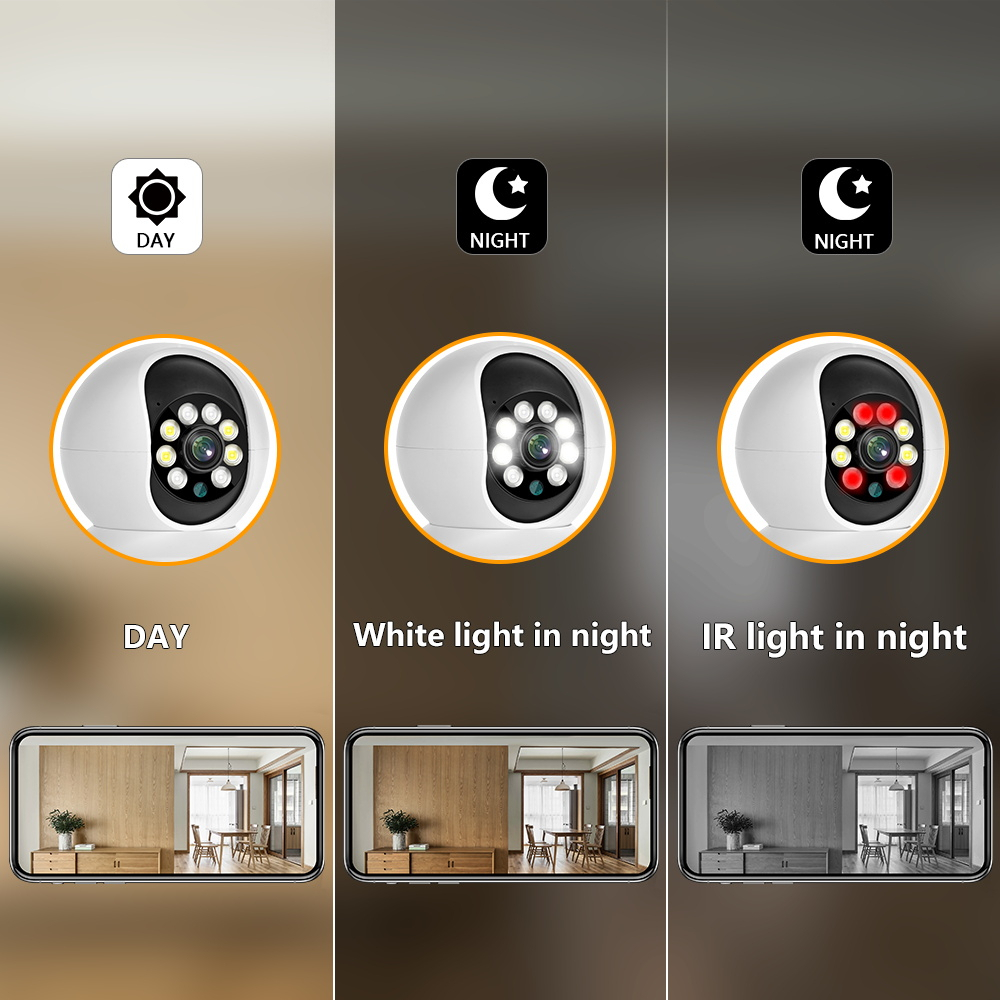 Dual Lens CCTV ICSEE Indoor 4MP Resolution 2.8mm Dual Lens / Screens ...