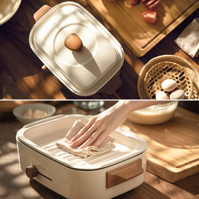 Olayks 3L Multifunction Detachable Cooker Electric Steamboat Cooker Hot Pot Takoyaki Pan ...
