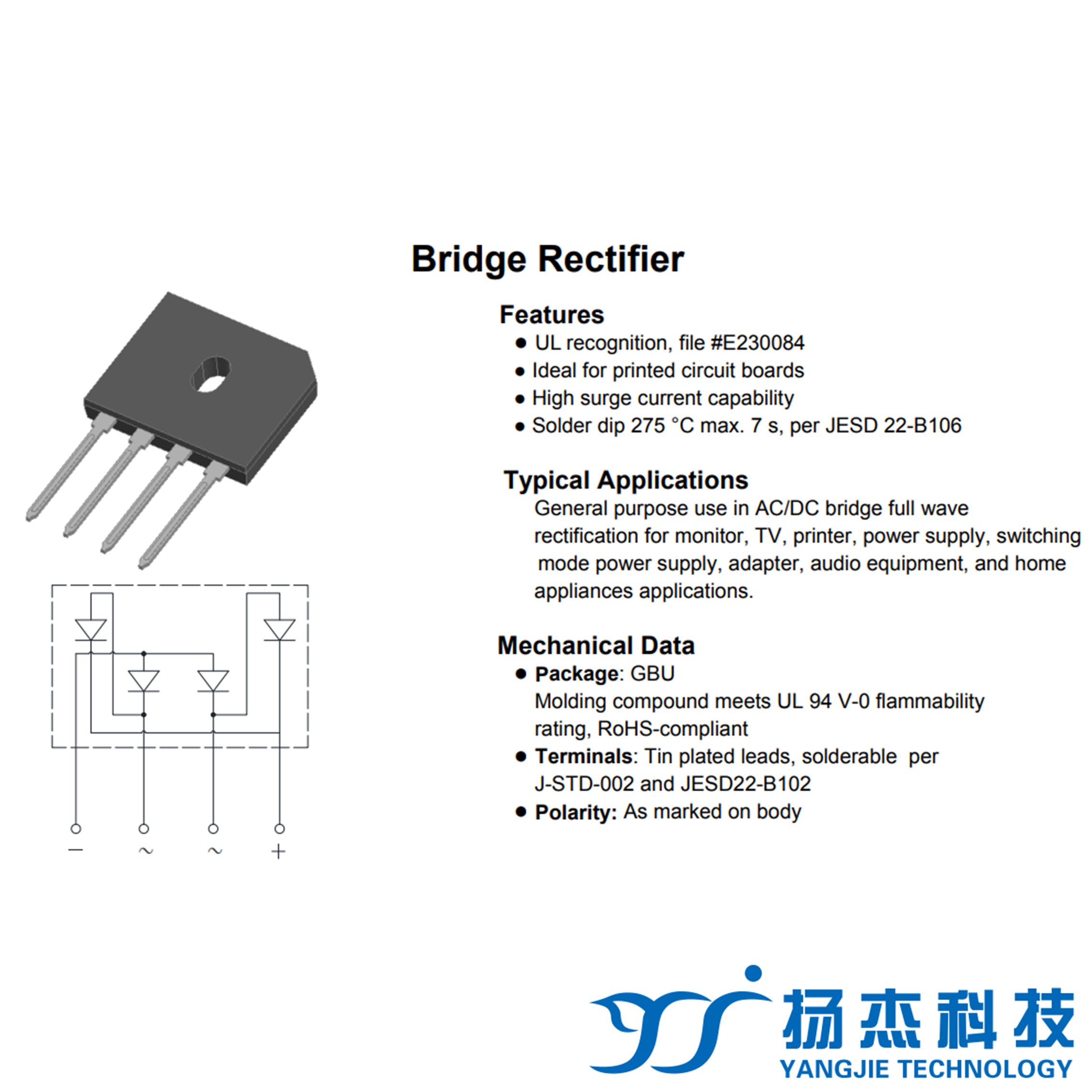 GBU810 GBU1010 GBU1510 GBU2510 Bridge Rectifier Penerus Jambatan 1000V ...