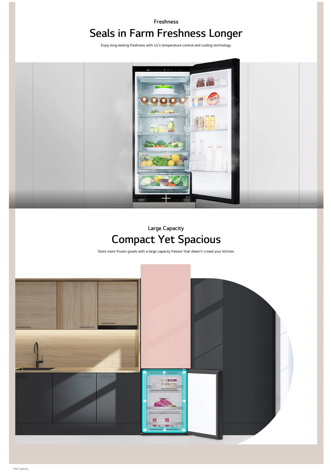 PREMIUM 2023 LG Objet Collection 341L Refrigerator Bottom Freezer ...
