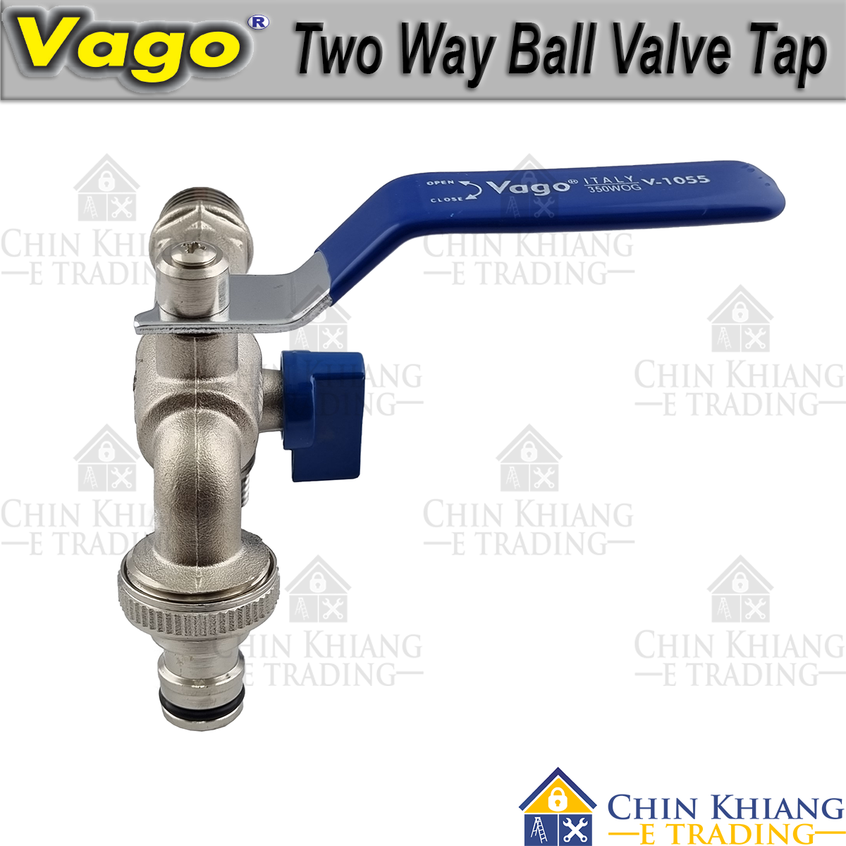 Vago V1055 Two Way Ball Valve Bib Tap Faucet Brass Washing Machine ...