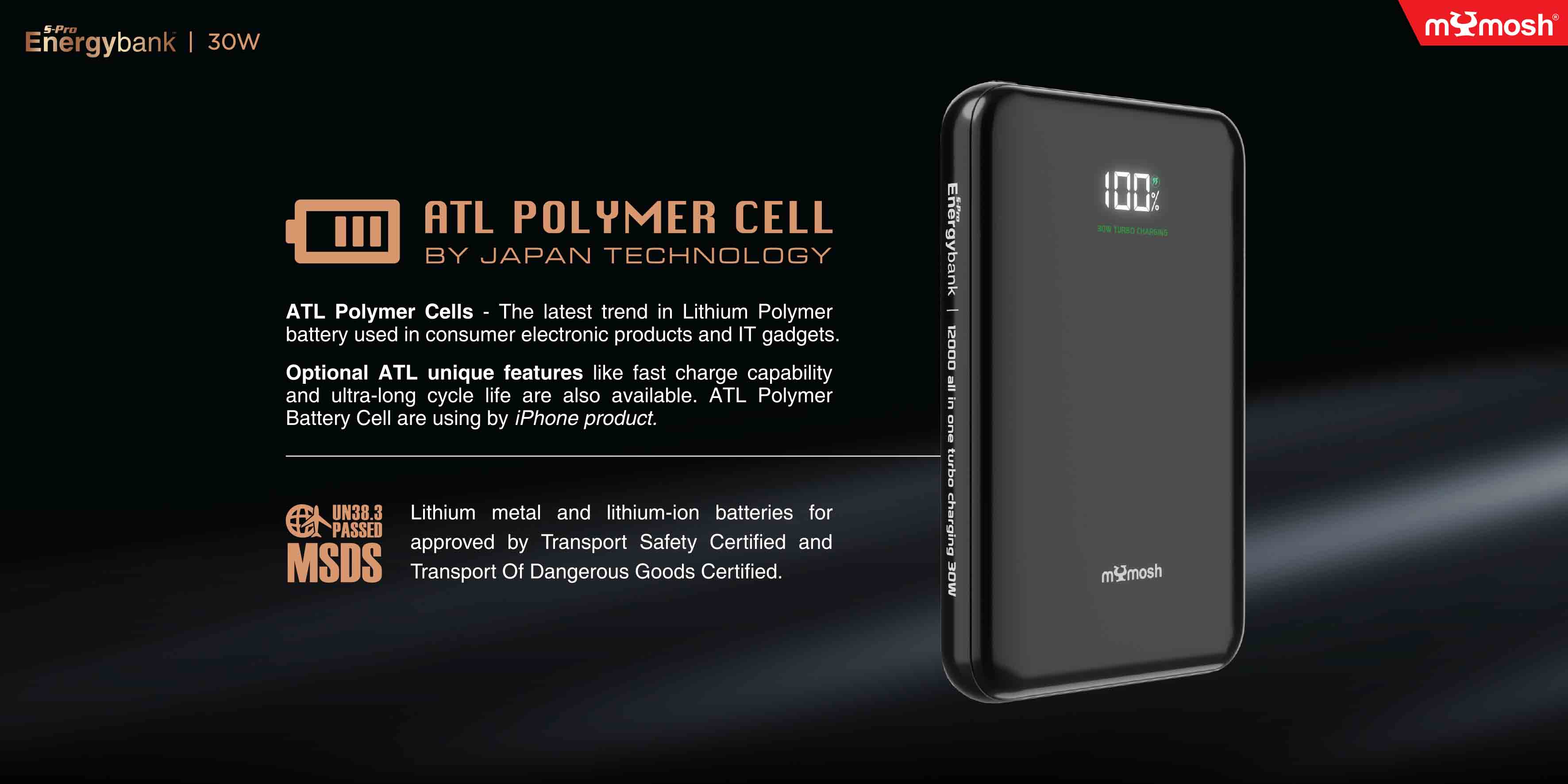 Mymosh Energybank S-Pro (30W) 12000mAh Power Bank - QC5.0/PD 3.0/PPS ...