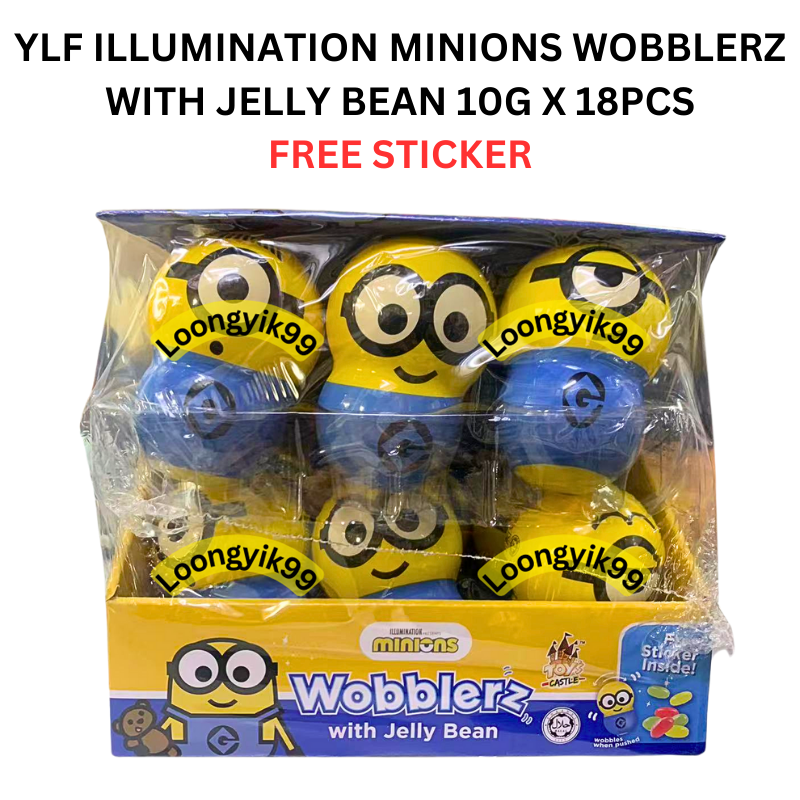 YLF ILLUMINATION MINIONS WOBBLERZ WITH JELLY BEAN FREE STICKER 10G X ...