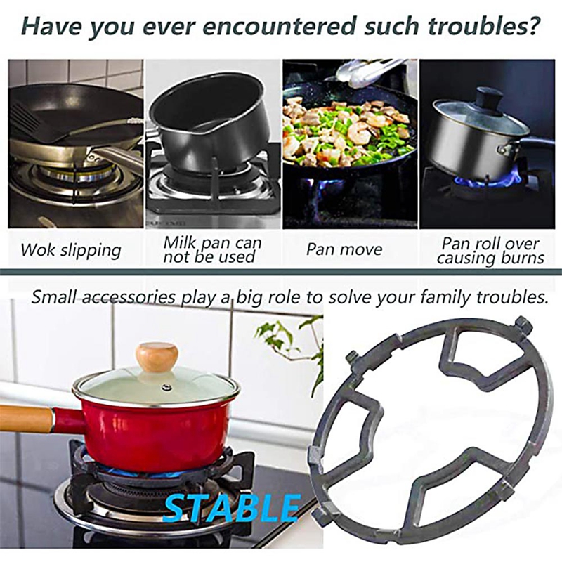 Universal Cast Iron Gas Stove Trivets For Bracket Kitchen Wok Cooktop ...