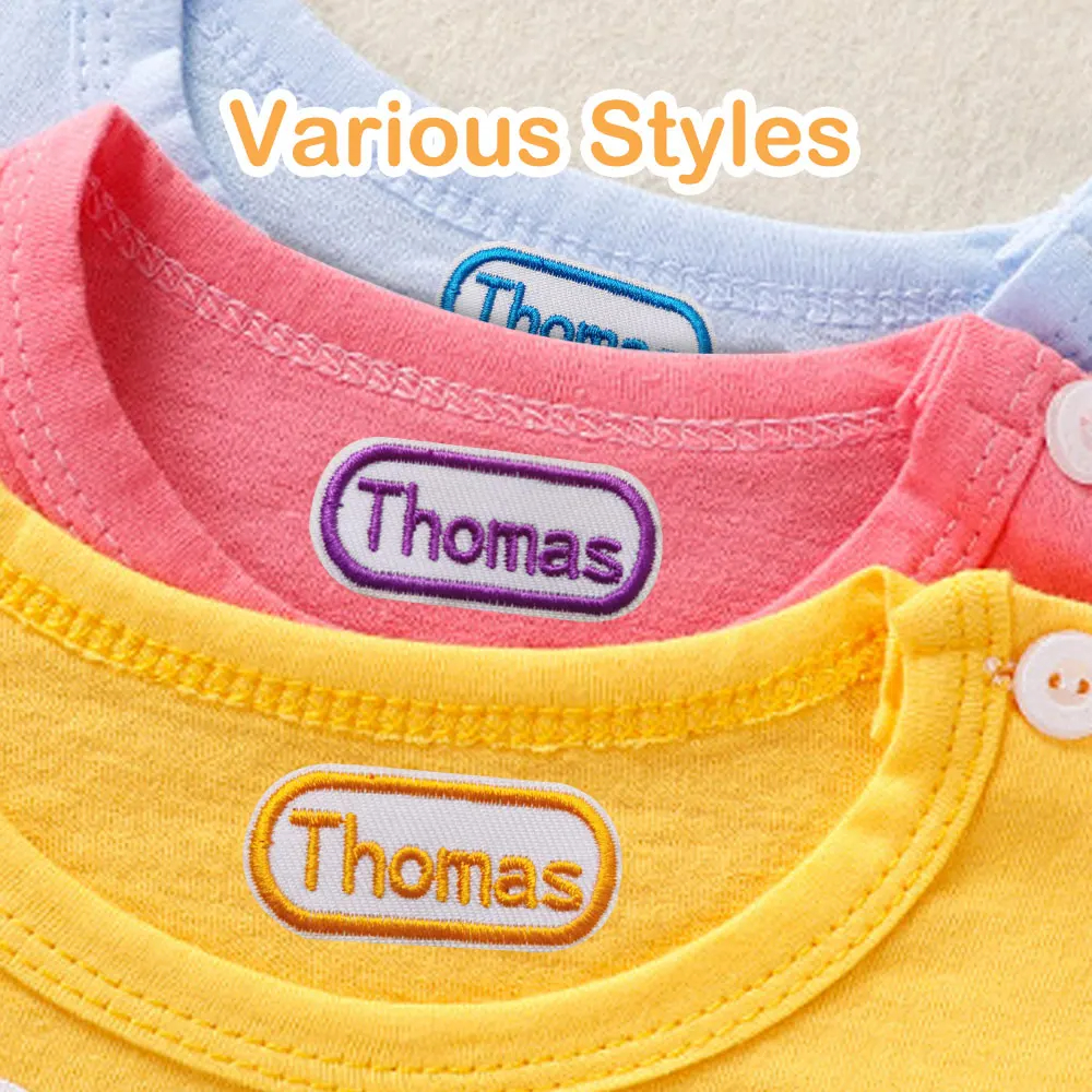 Custom Embroidery Name Tag Sticker Personalized Washable Sewing Clothes ...