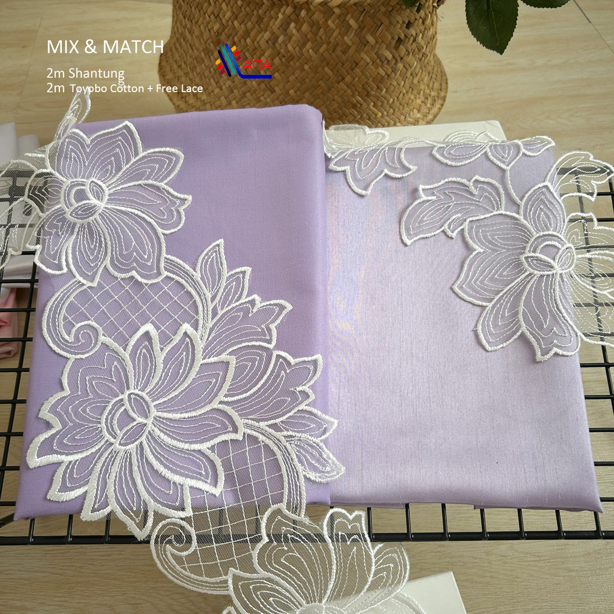 【FREE LACE】Mix Match Korean Shantung Silk Match Dull Satin Japan/Toyobo ...