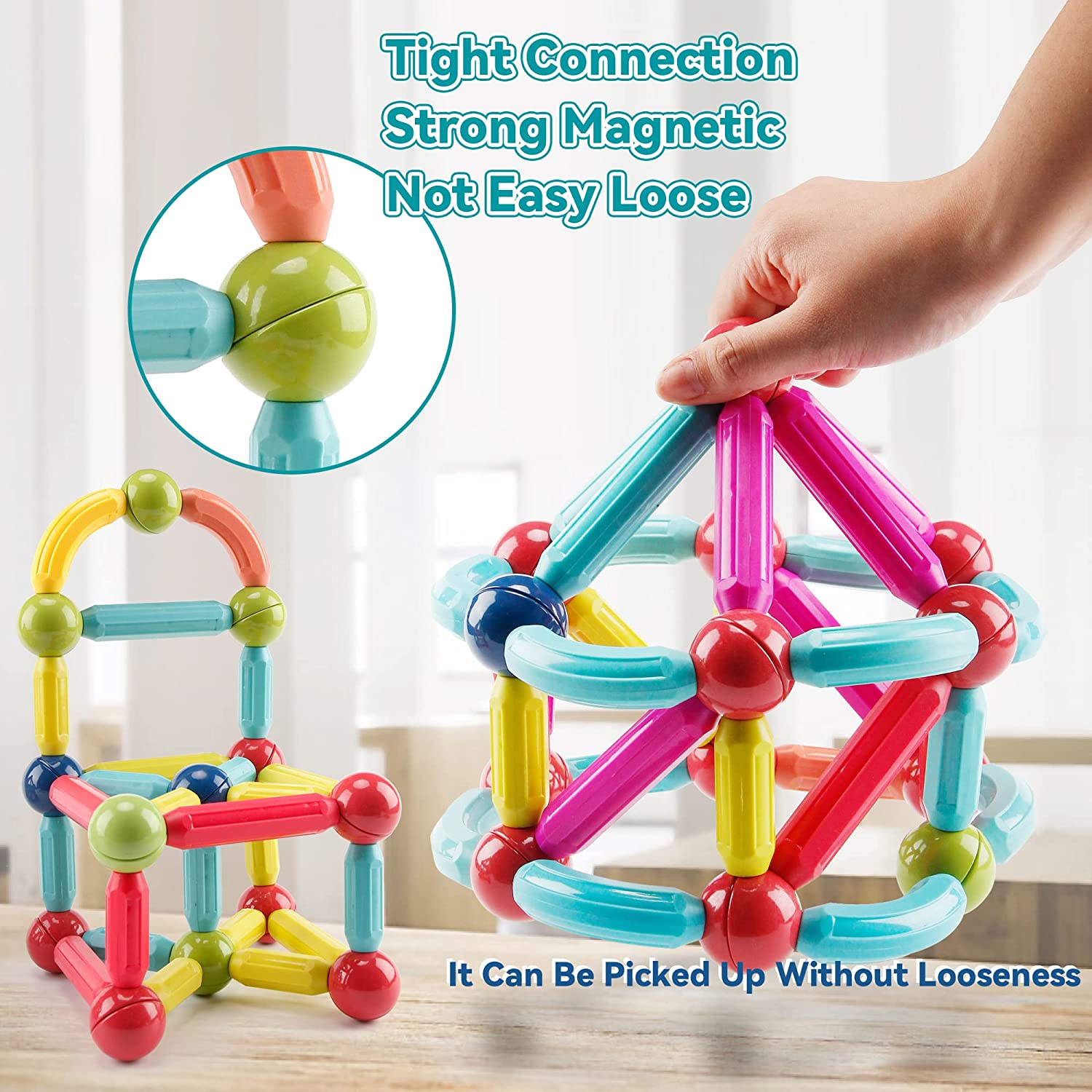 103pcs Magnetic Stick Balls Building Toy Blocks with Box Toddlers Kids ...