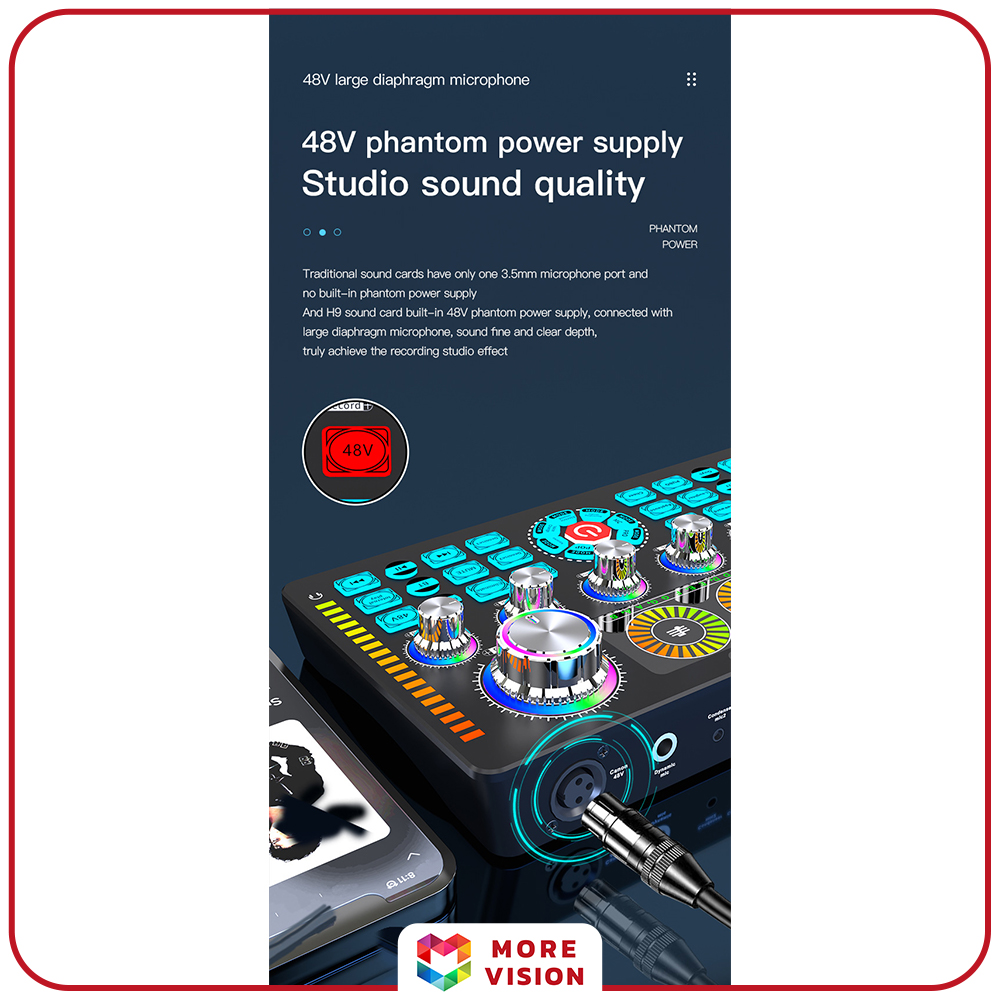 Q7 Live Sound Card Mixer Streamer HIFI Record Sing Noise Reduction ...
