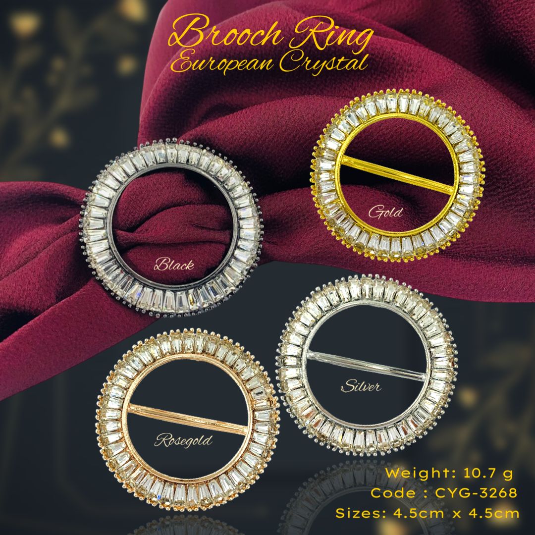 Elegant Brooch 2 in 1 Buckle Ring With Pin European Crystal Brooch Ring ...