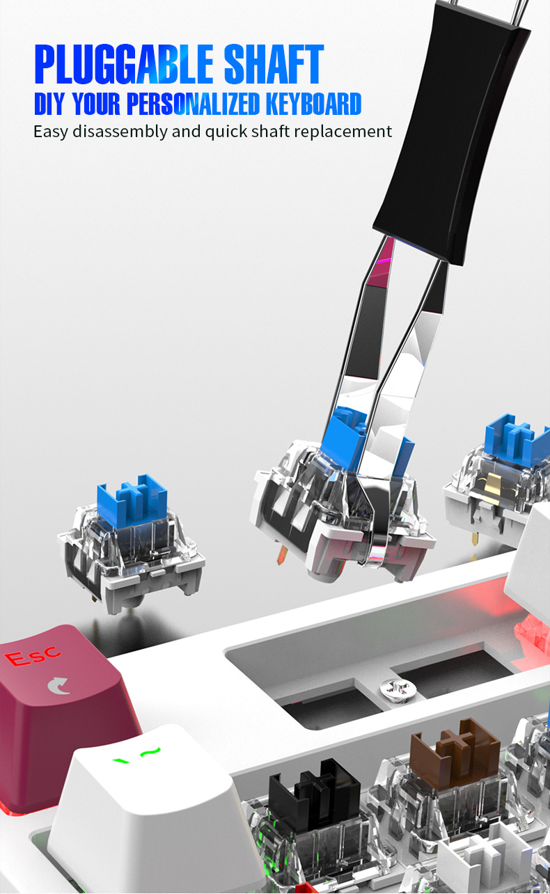 XUNFOX K85 HOTSWAPABLE SWITCH & CAP 96 KEYS WITH VOLUME CONTROL 2 TONE ...