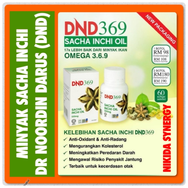 💥PROMO 3 BOTOL MINYAK SACHA INCHI DND 369 SOFTGEL bu DR NOORDIN DARUS ...