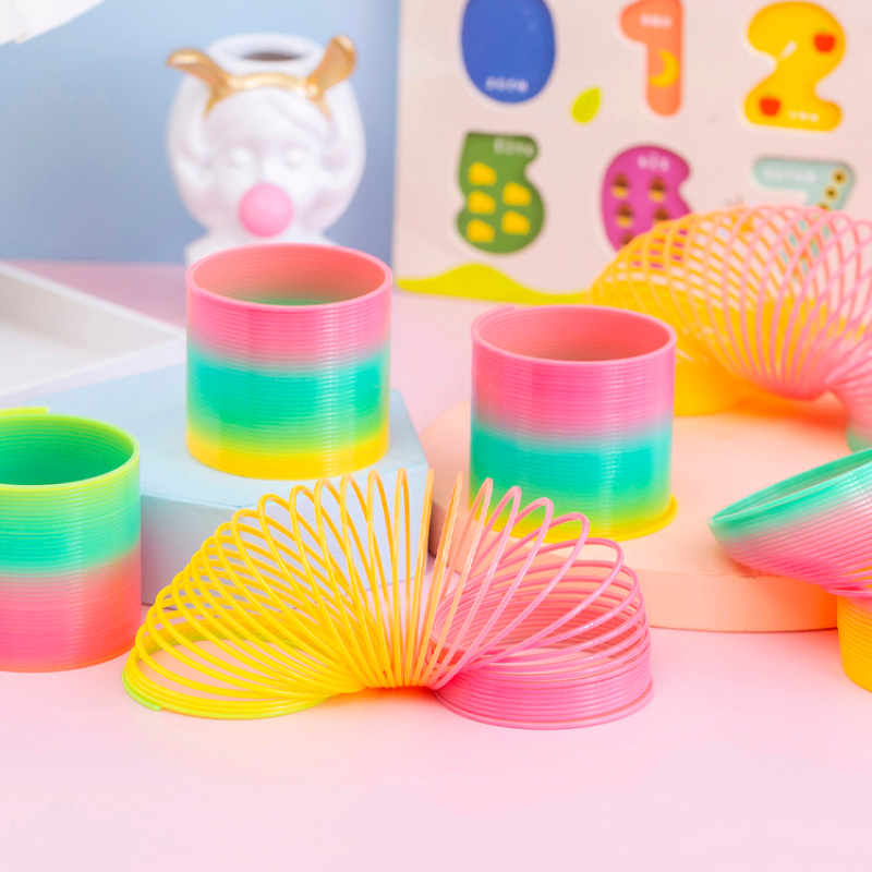 𝐄𝐍𝐃𝐋𝐄𝐒𝐒 𝐑𝐄𝐂𝐎𝐈𝐋𝐈𝐍𝐆 Colorful Rainbow Spring Coil Creative Magical Retro ...