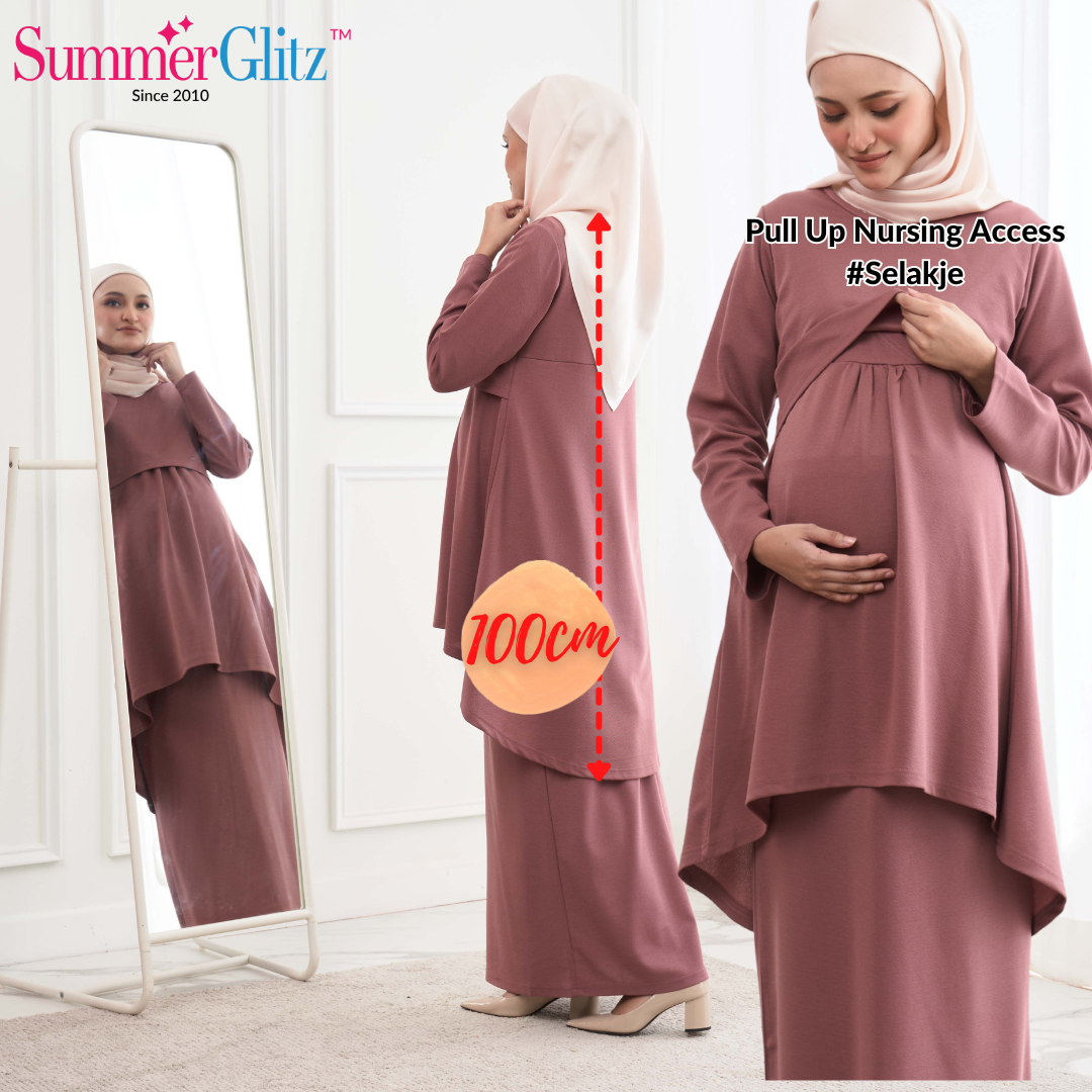 SummerGlitz Maternity & Nursing Set Raya Hi-Lo Extra Long Pocket ...