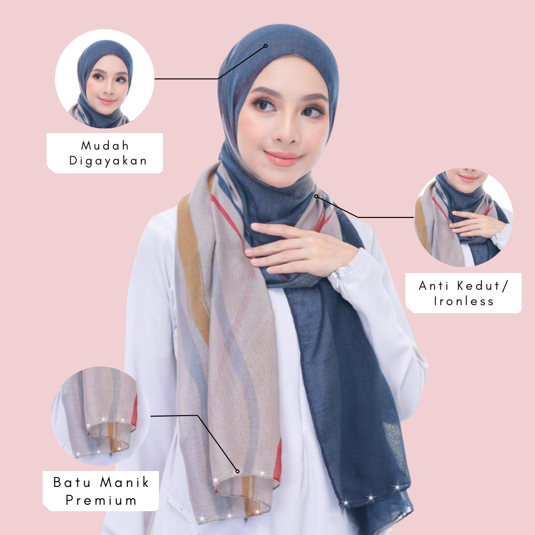 WideShawl Corak Batu Cotton/ Wideshawl Ironless Corak/ Shawl Soft ...
