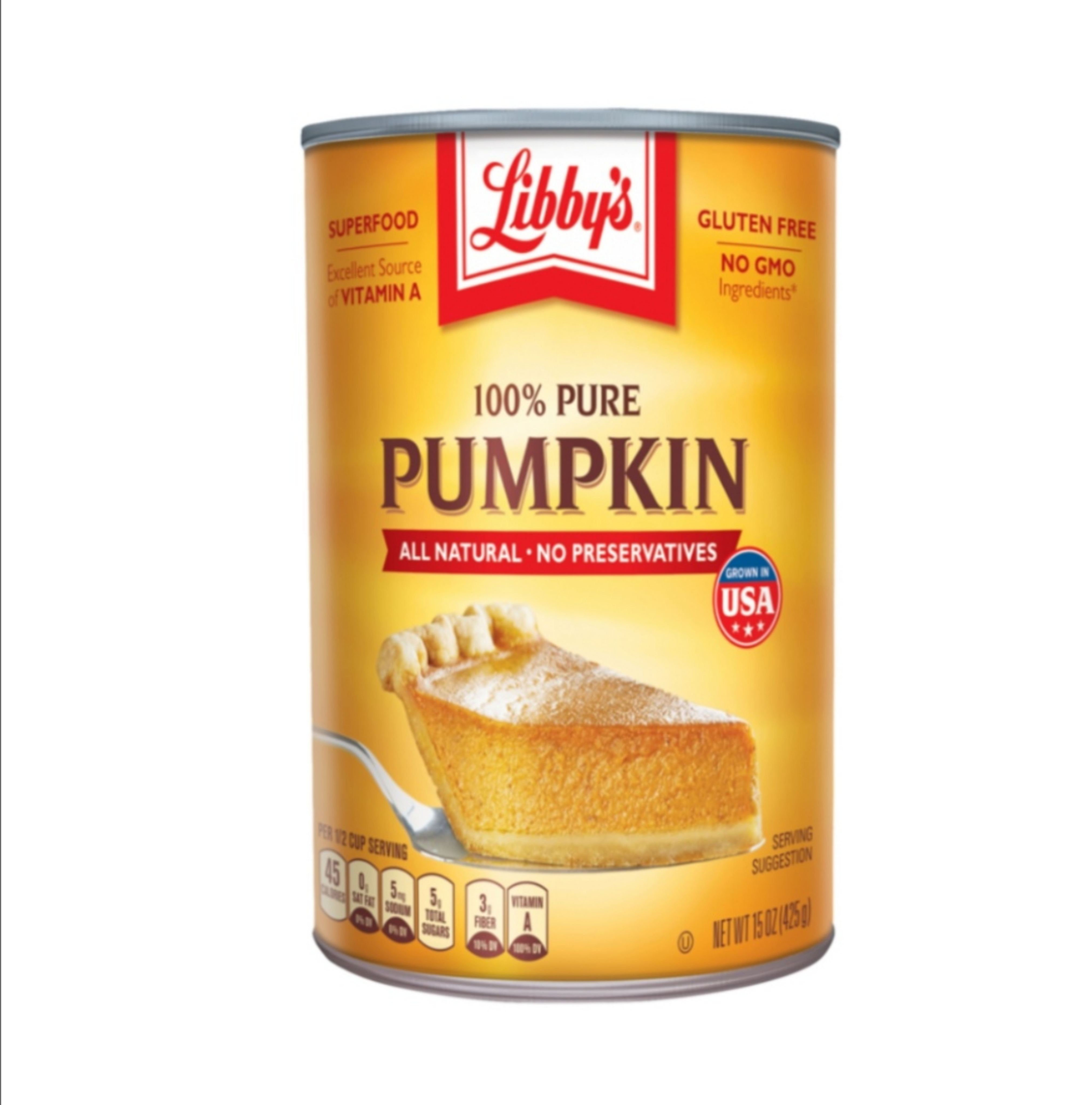 Libbys 100% Pure Pumpkin Gluten Free (USA) 425gm / 15oz 美国 100% 纯南瓜 ...