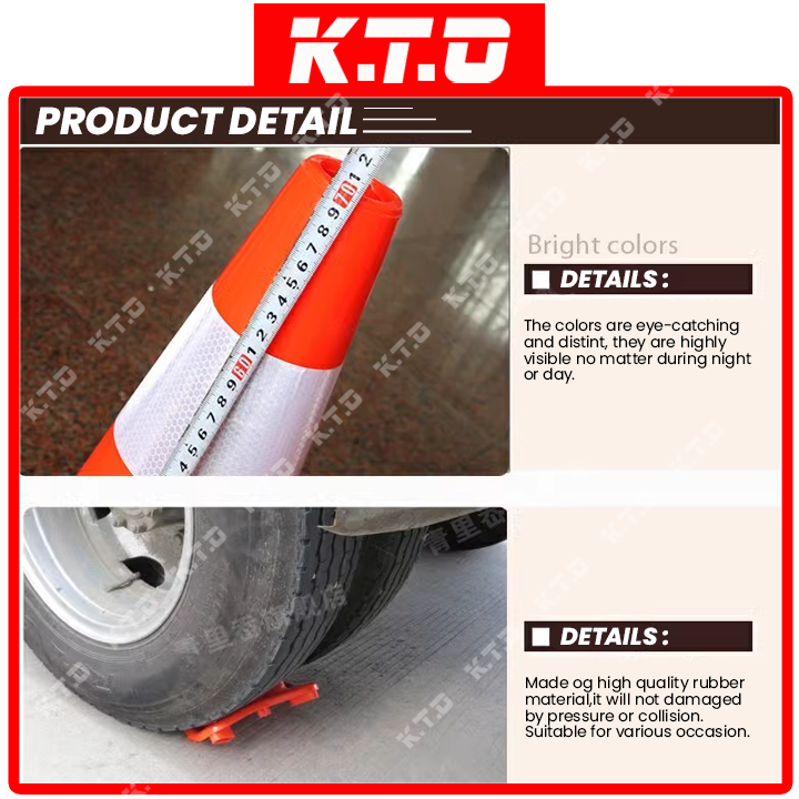 70cm / 77cm Portable Reflective Safety Cone Traffic Parking Road Safety ...