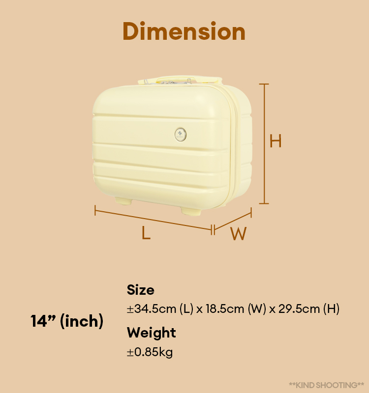 Case Valker Anna 14 inches PC+ABS Cosmetic Case Travel Luggage Bag (14 ...