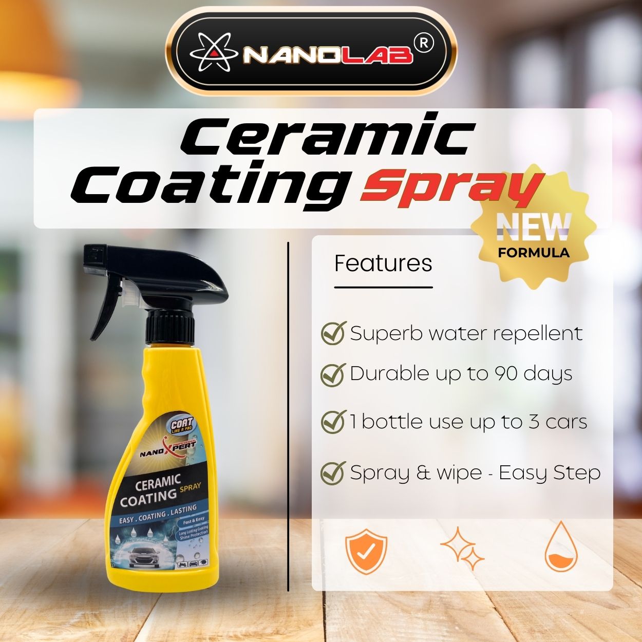 Ceramic Spray Coating Nanotech Quick Coat Car Paint Pengilat Cat Kereta ...