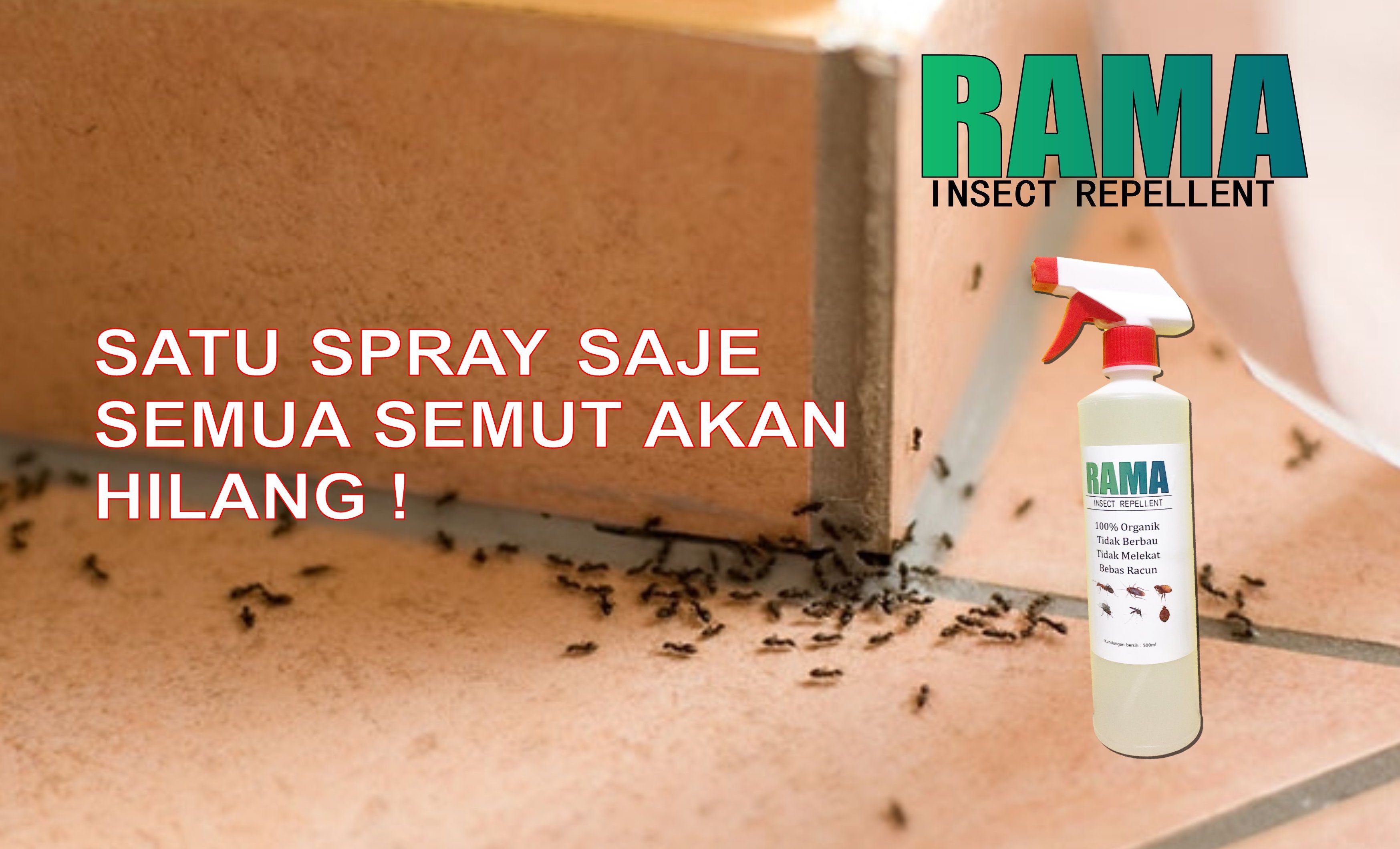 RAMA Insect Repellent | Spray Serangga Organik ( Semut, Lipas, Kutu, Pepijat, Anai-anai dan ...