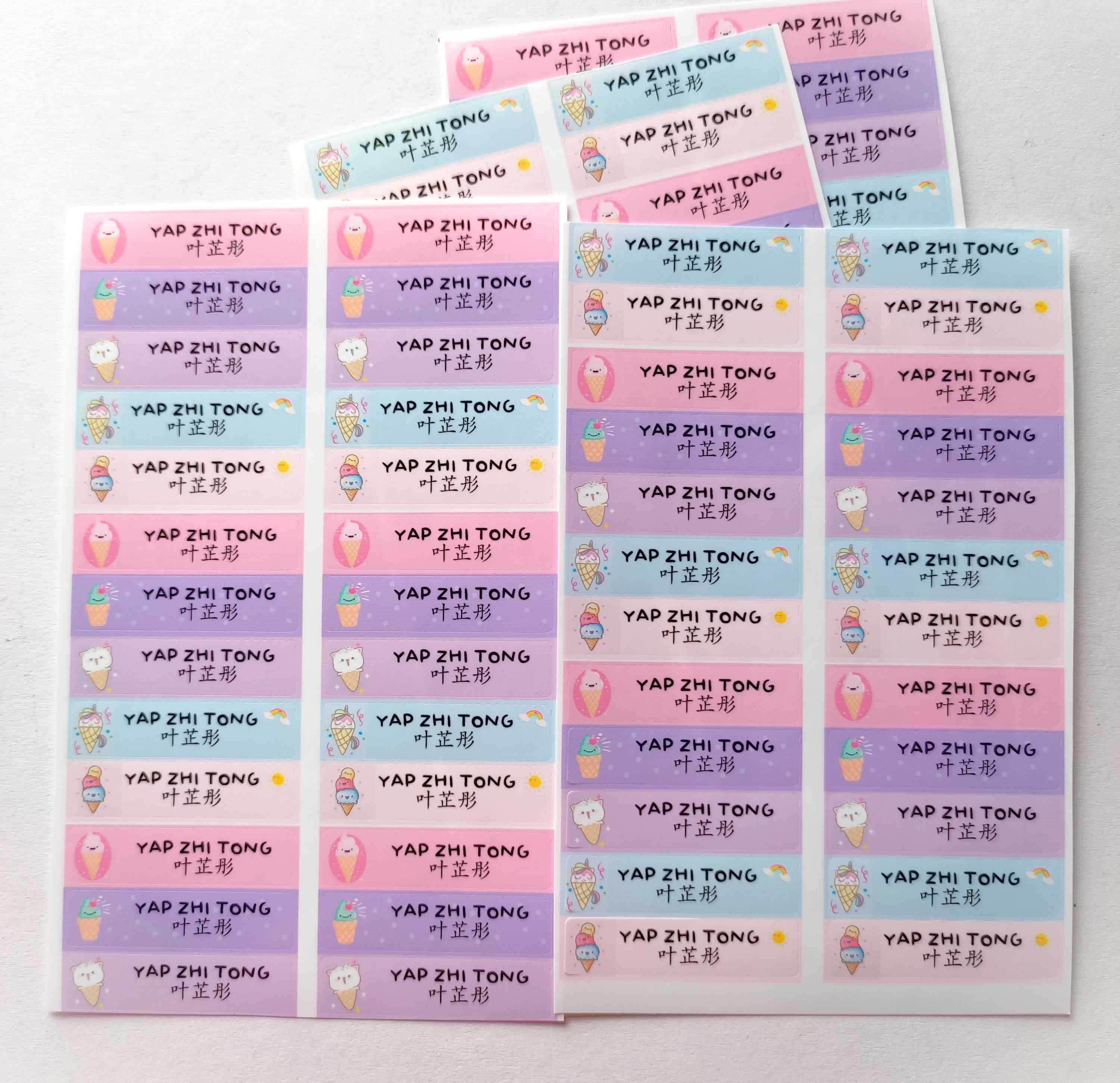 Sticker Nama 1x4cm 100pcs / Sticker Name Label / Cartoon Sticker ...