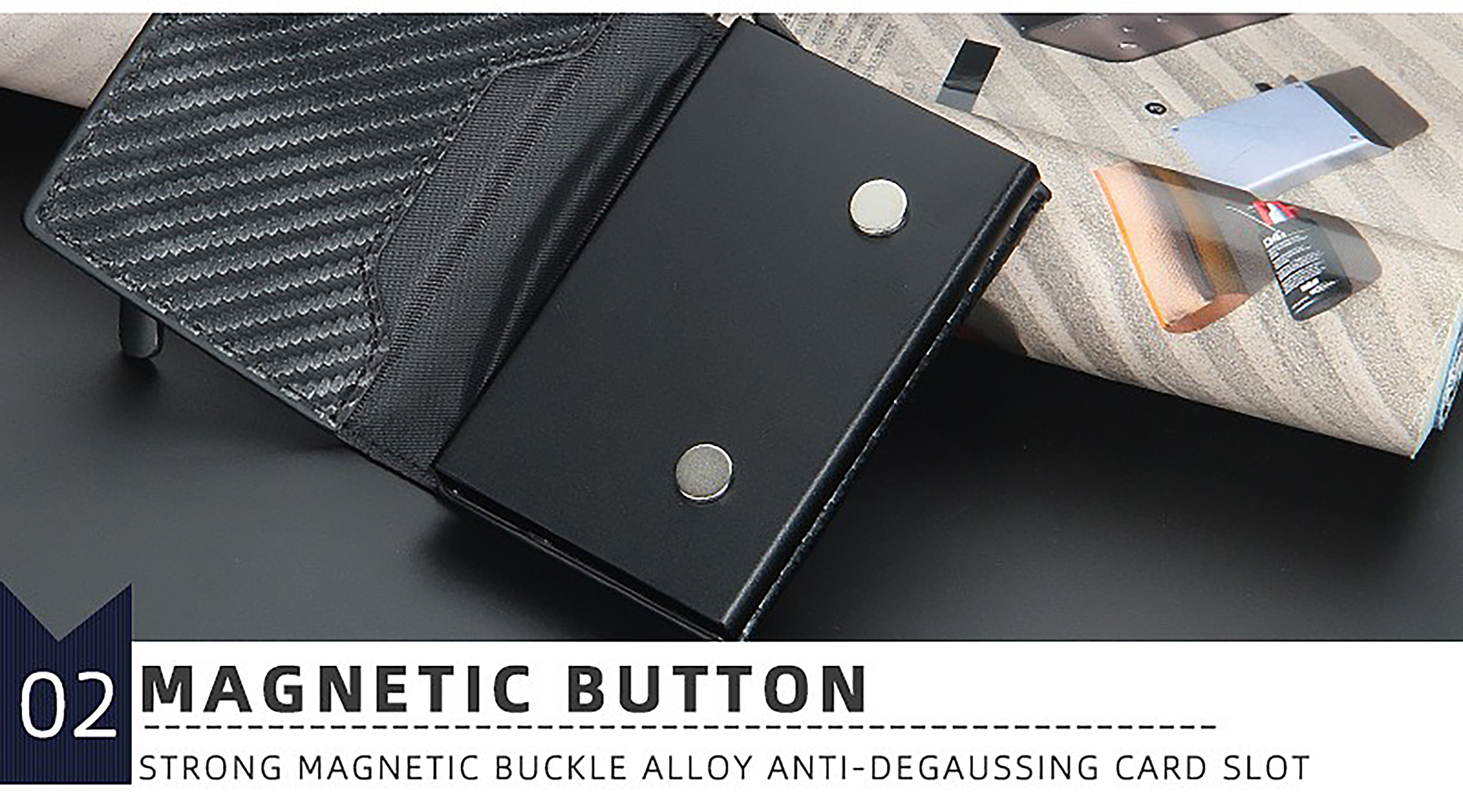 B186 RFID Card Holders Magnetic Button Anti Scan RFID Wallet Man Wallet Dompet Lelaki Coin Purse ...