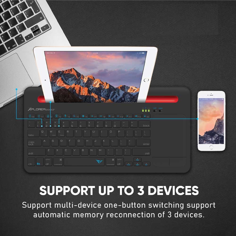 Alcatroz Xplorer Dock 2 BT Bluetooth Ultra Slim Wireless Keyboard with ...