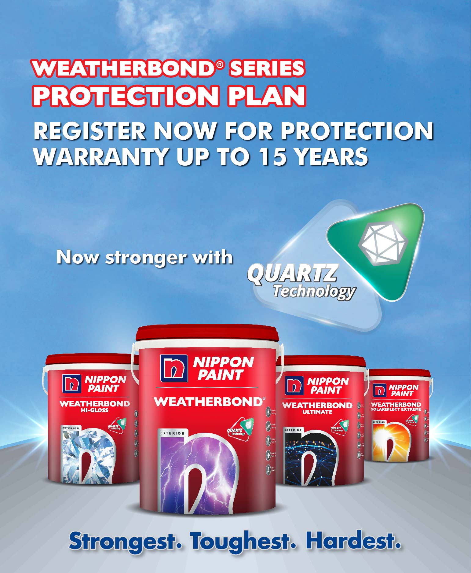 18Litre Nippon Paint Weatherbond Quartz Exterior 145 White 18L ...