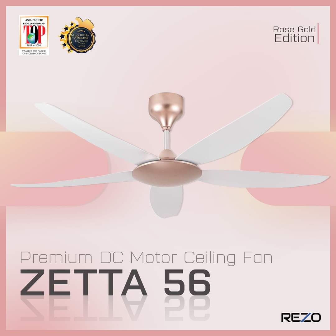 REZO ZETTA 5B 56/42 inches DC Motor Ceiling Fan with Remote Control | Shopee Malaysia