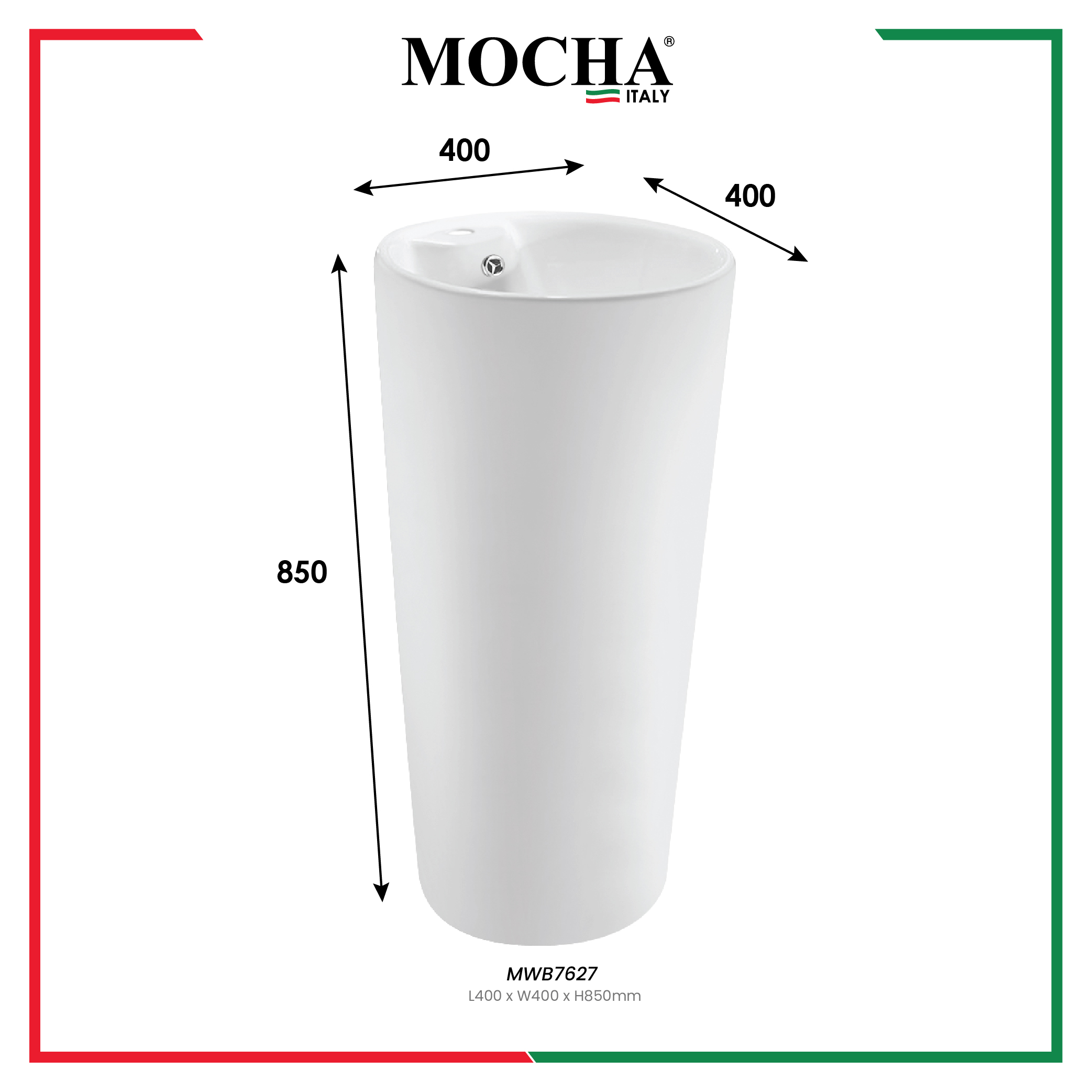 Mocha Premium Free standing Basin MWB7040 Sinki Tandas Toilet bothroom ...