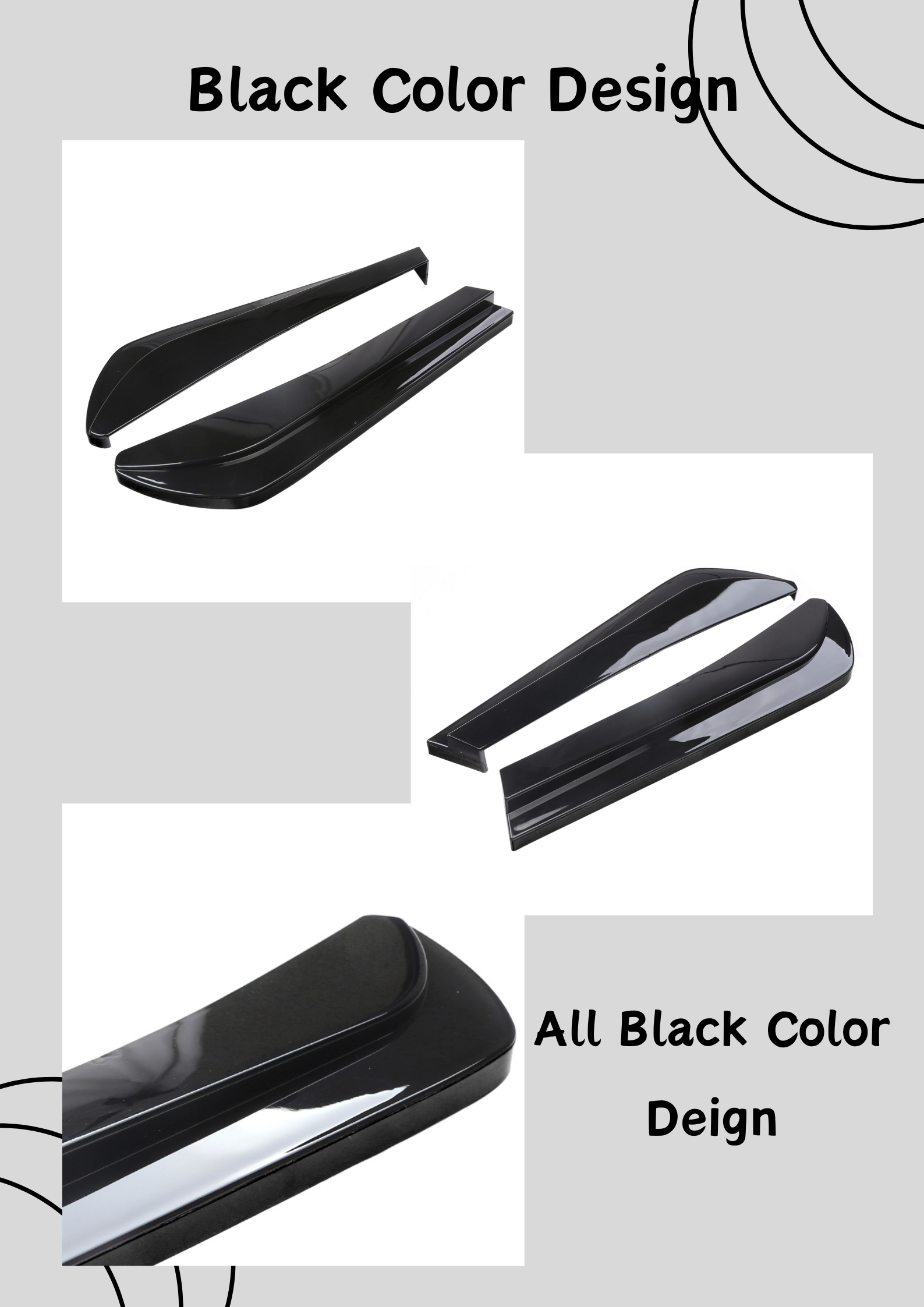 Car Universal Rear Bumper Lip Diffuser Winglet Wings Anti-crash ...