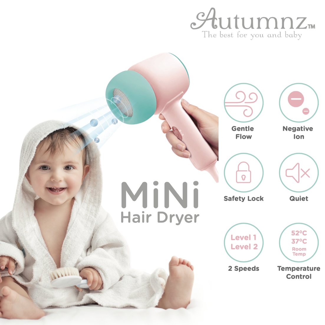 Autumnz Mini Hair Dryer | Baby Hair Dryer | Shopee Malaysia