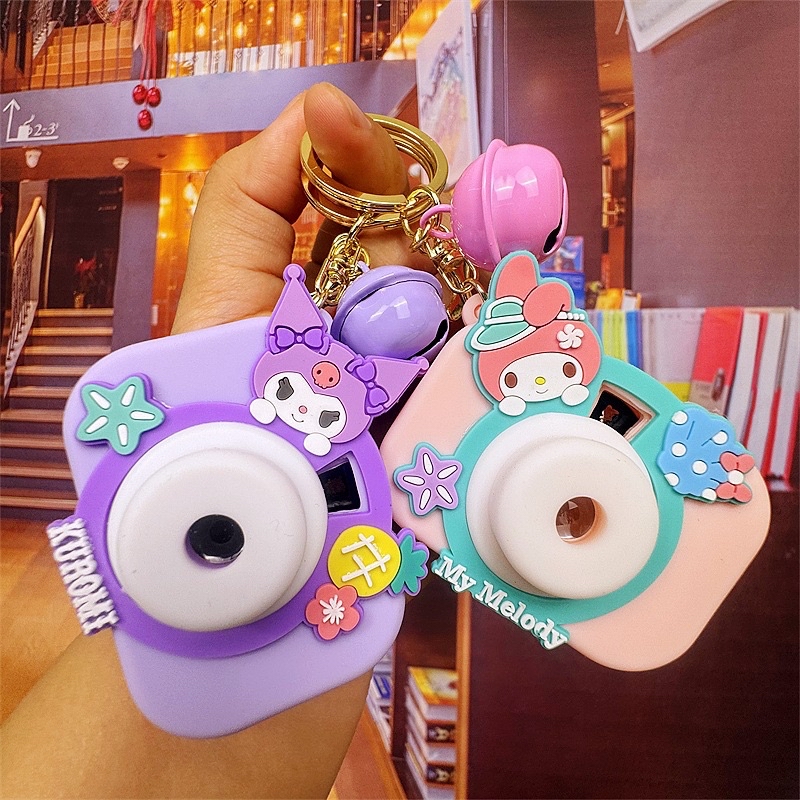 Cute Sanrio Glowing Kuromi Projection Camera Keychain 萌趣可爱发光库洛米投影相机钥匙扣 ...