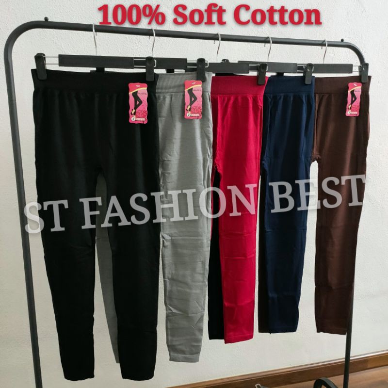9500 Legging Plain Cotton Full Stretch Plus Size S-4XL Fit All Pant ...
