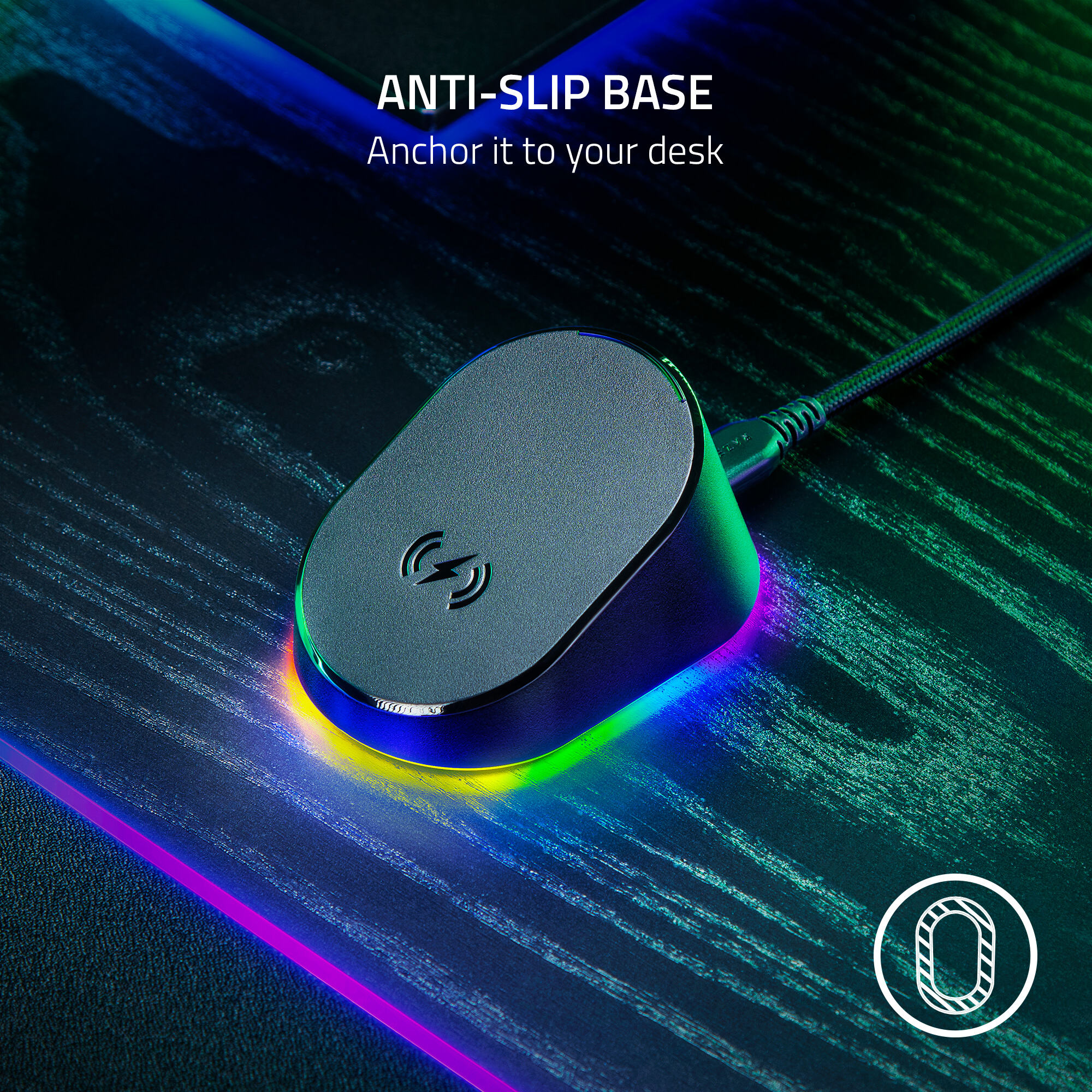 Razer Mouse Dock Pro Chroma RGB Magnetic Wireless Charging + Wireless ...