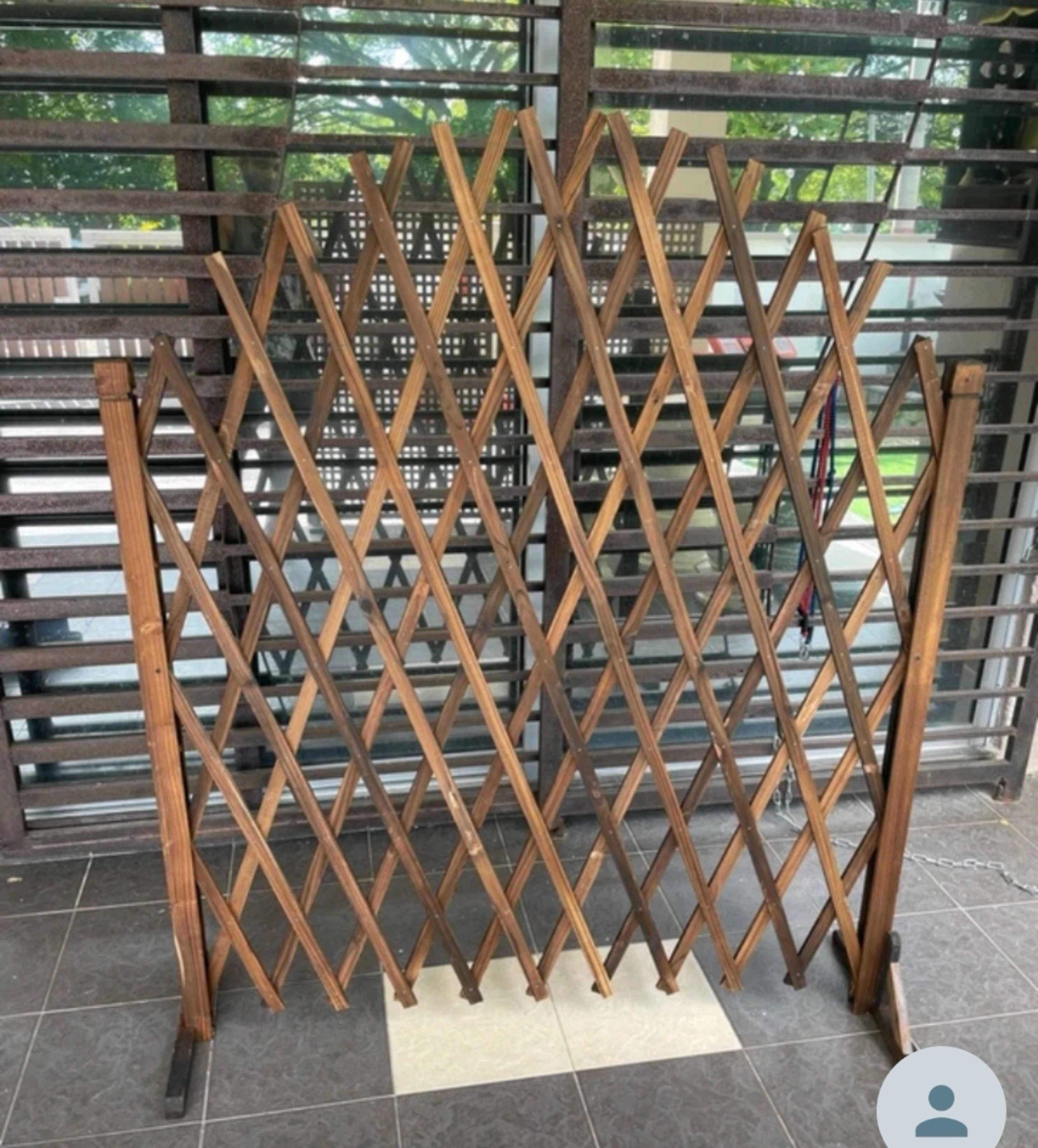 Fence 200cm x 150cm Fir Wood Safety Expandable Pagar Portable ...