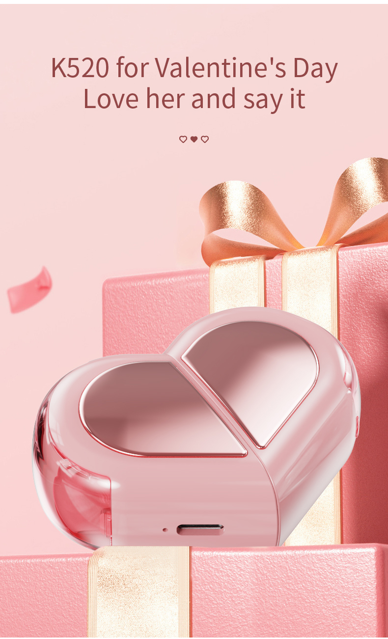 Valentine's Day heart M520 Bluetooth Earphone Sport Wireless Headphone ...
