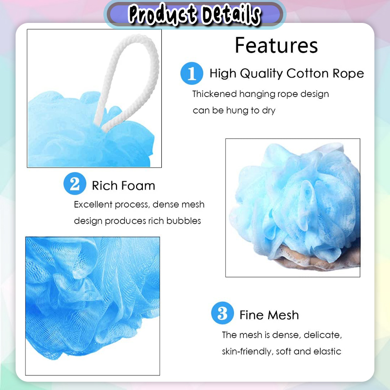 [Little B House] Super Soft Bath Ball Sponge Ball Body Shower Cleaning ...