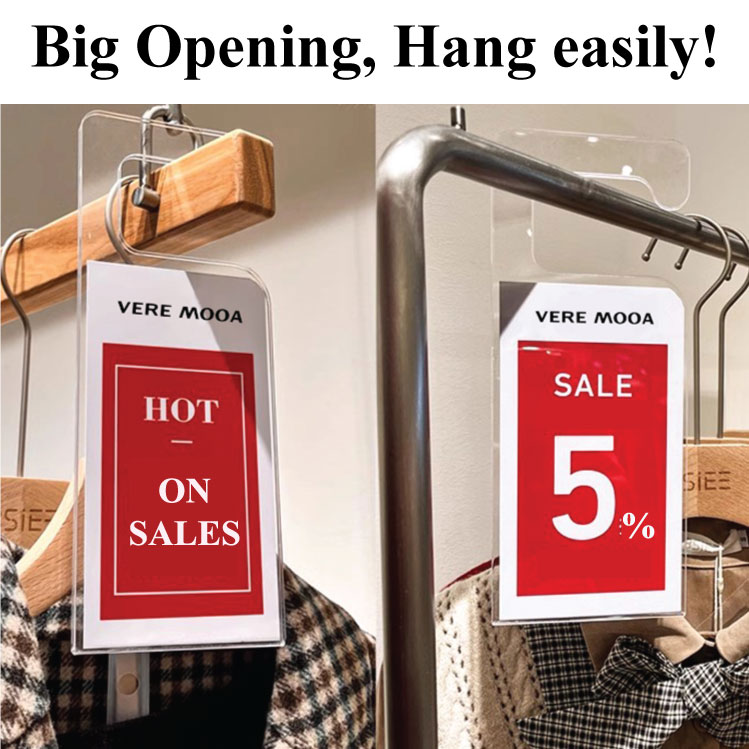 Acrylic price tag for Clothing store, Changeable signage, discount tag ...