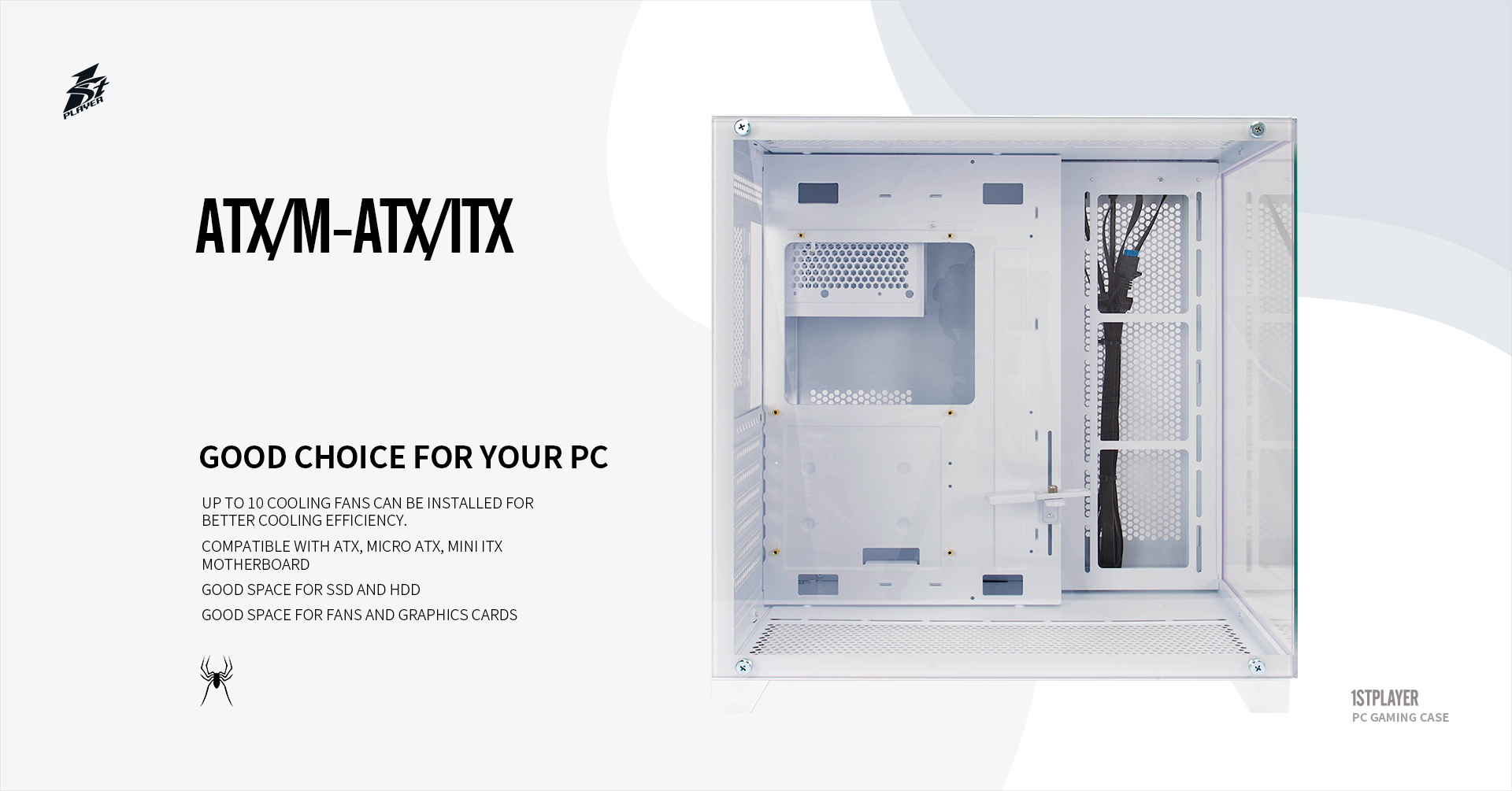 1st Player MegaView MV8-TP White | Standard ATX Side Tempered Glass ...