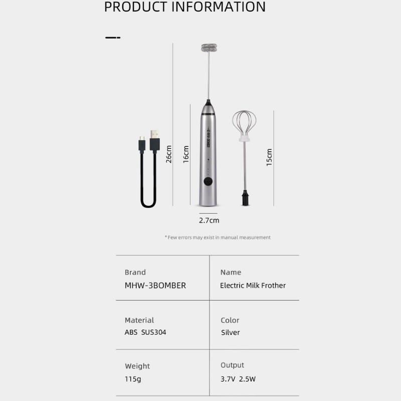 MHW-3BOMBER Powerful Milk Frother Foam Machine Stainless Steel Electric ...