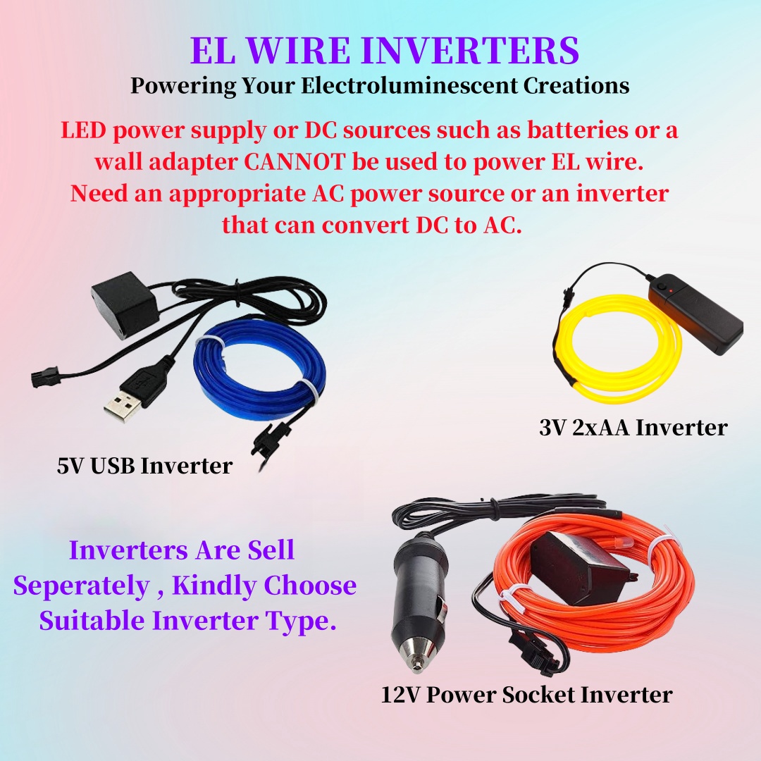 Neon Light Strip 2.3mm Neon Wire With Battery Inverter USB LED Light ...